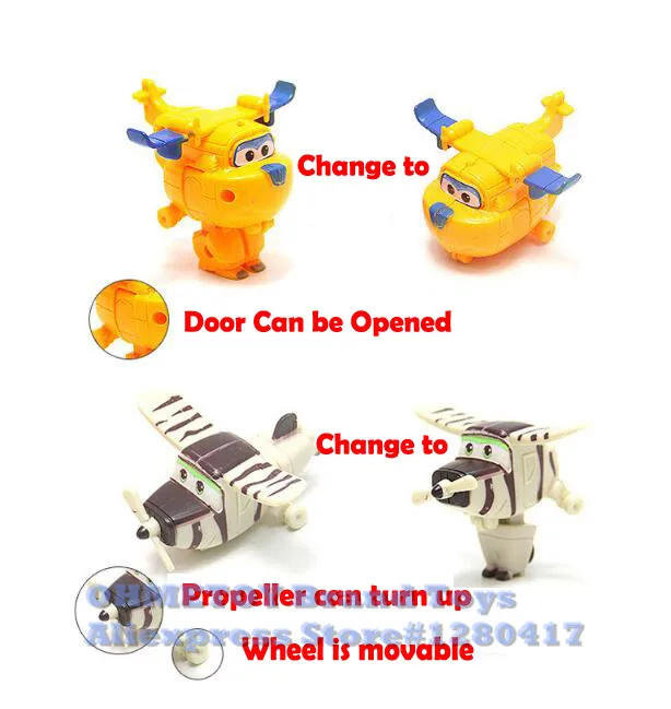 New 8pcs Planes Cake Topper Airplane Toy Model Action Figure Deformed ...