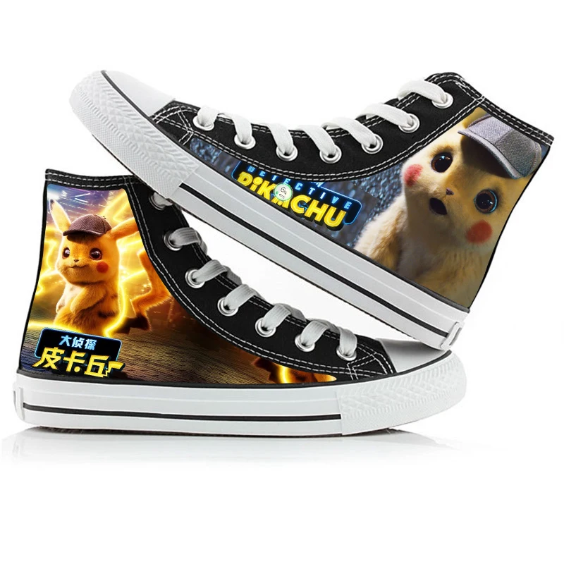 Pokemon Pikachu Cartoon Painted Canvas Shoes - KawaiiMerch.com