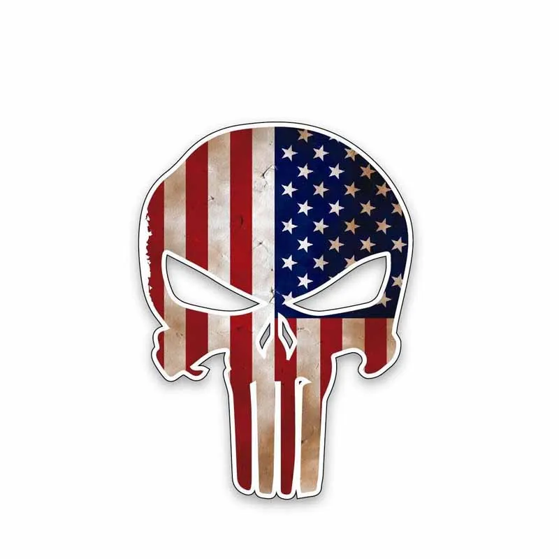 9.4CM*13CM Accessories Army Star Punisher Skull Car Sticker PVC USMC ...