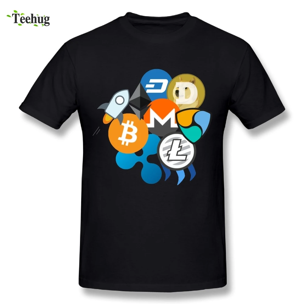 Casual Men's Bitcoin Ripple Ethereum Litecoin Cryptocurrency T Shirts ...