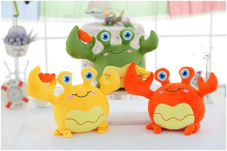 Kawaii 3 Colors Choice 20cm Crab Sucker Stuffed Toy Plush Toy Creative ...