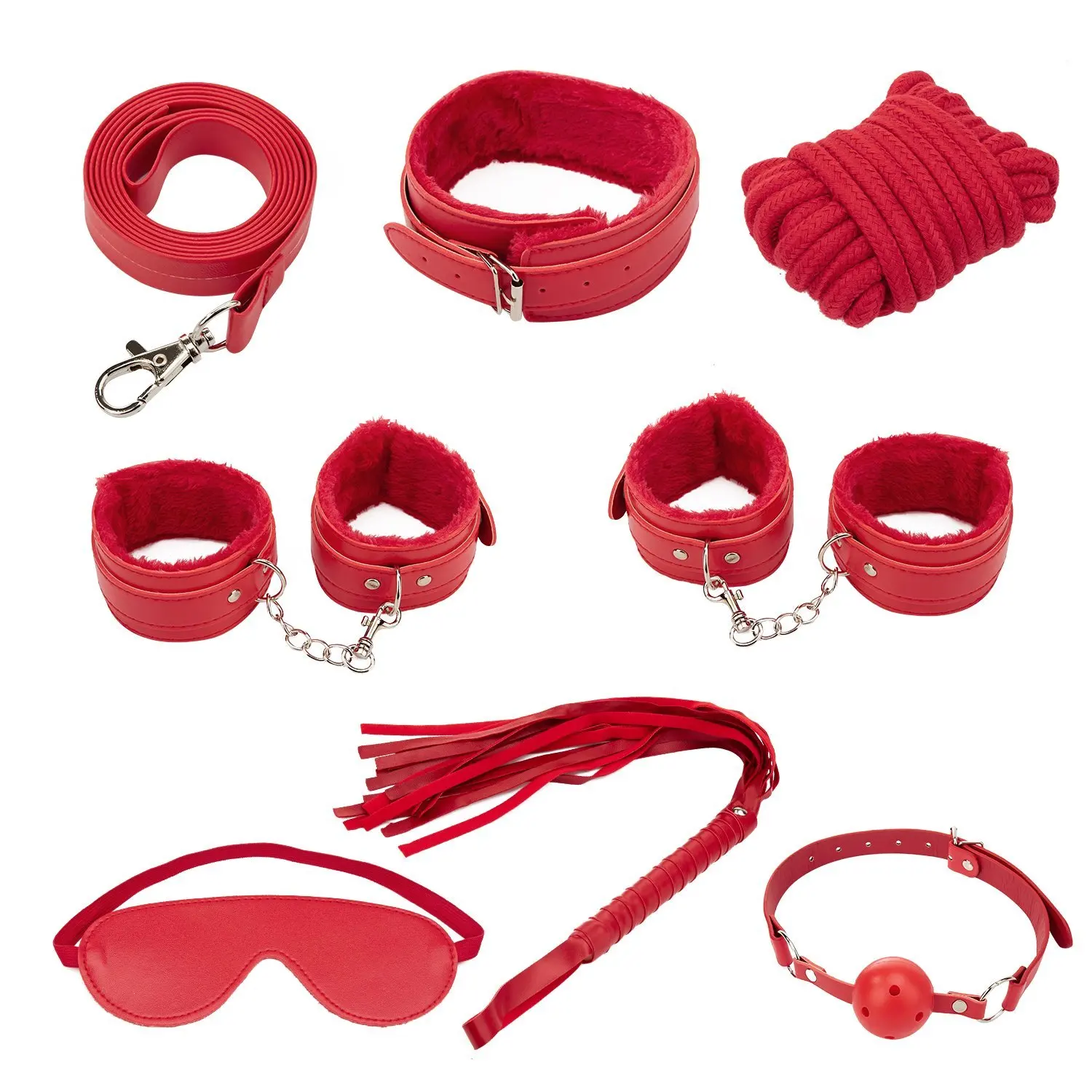 Sm Sex Toys Slave Passion Love System Sex Bondage Kit Set 7pcs Bed