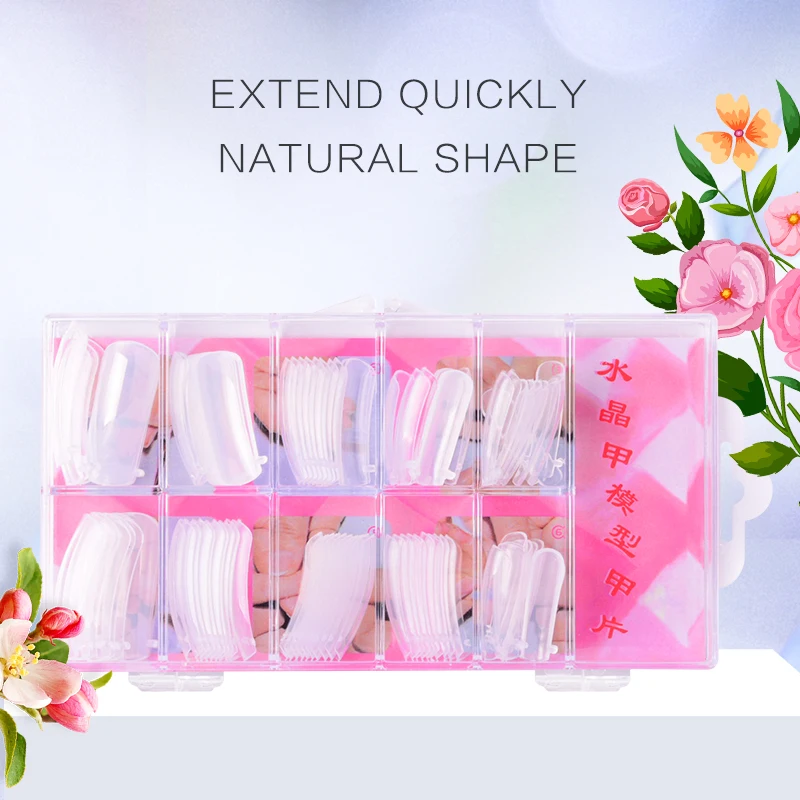 Transparent 100pc Jelly Poly Gel False Nail Tips Model Form for Full ...