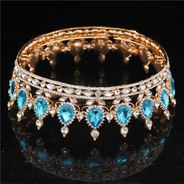 Gold Purple Queen King Bridal Crown For Women Headdress Prom Pageant ...