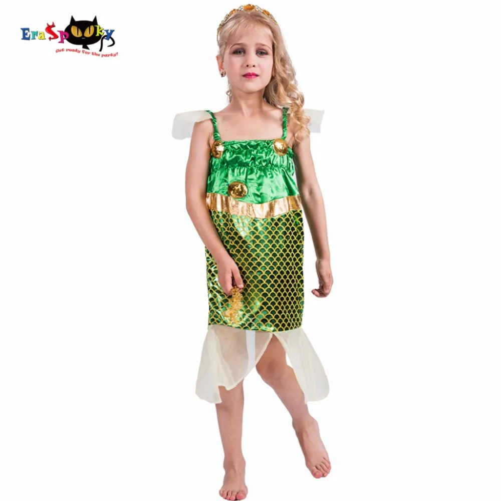 Eraspooky Cute Shiny Sequins Mermaid Costume Kids Party Dresses For ...