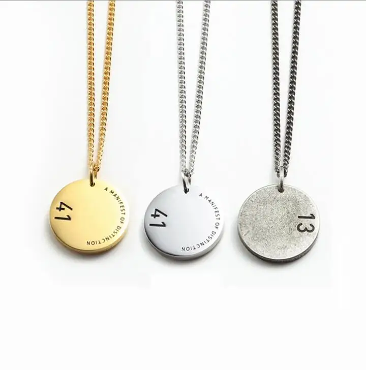 Vintage Stainless Steel Couple Necklace & Pendant His And Her Promise ...