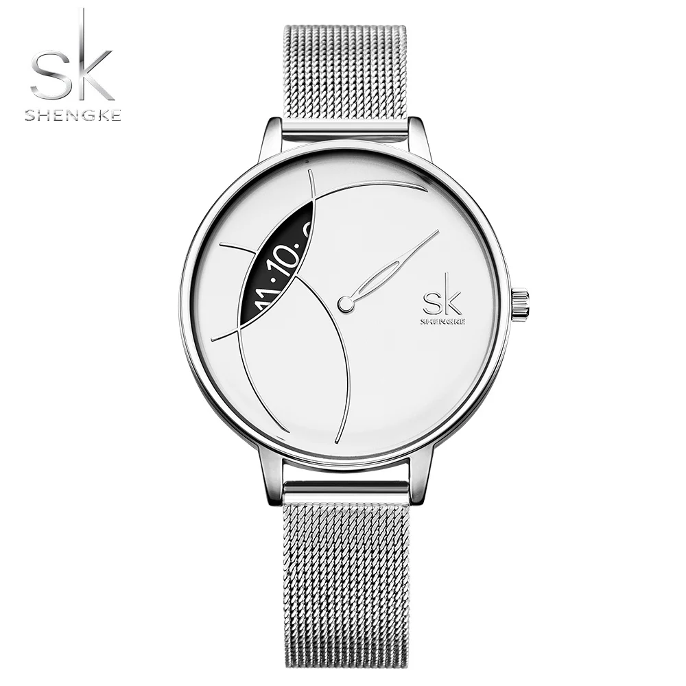 Silver Mesh Band Stylish Design Ladies Fashion Watch | Muduh Collection