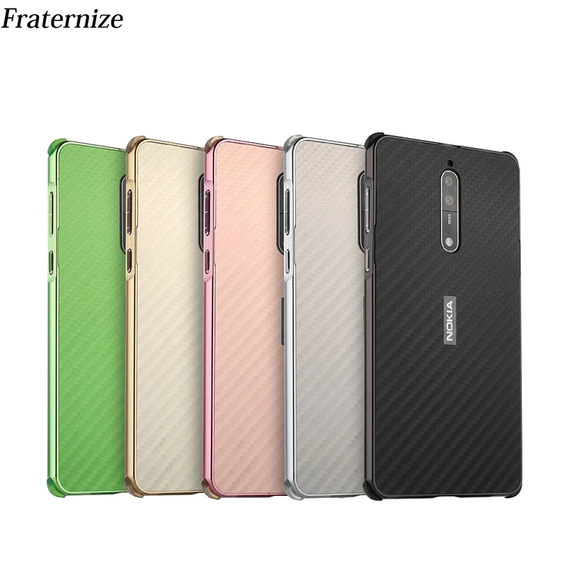 Metal Case For Nokia 7 Aluminum Bumper Metal Frame+carbon fiber Hard ...