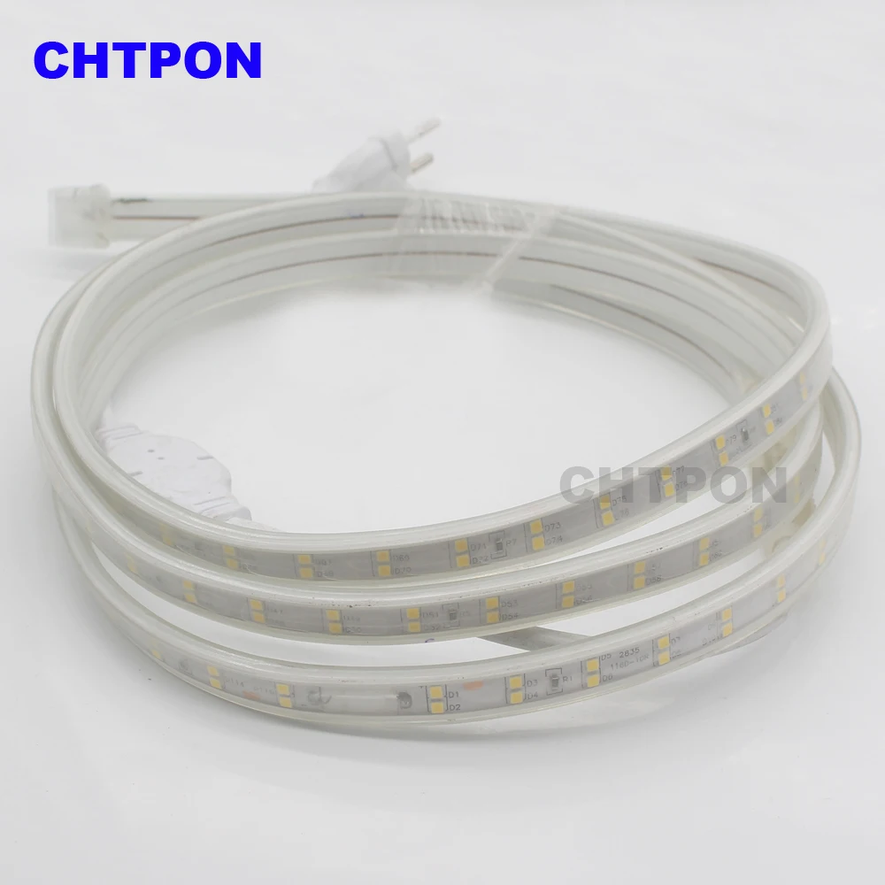 180Leds/m 2835 Led strip 220V 240v Double Row Waterproof flexible tape ...