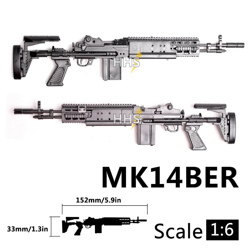 1:6 1/6 Scale 12 inch Action Figures M14BER Mk 14 Mod 0/1 Enhanced Battle Rifle Model Gun Fix 1/ ...