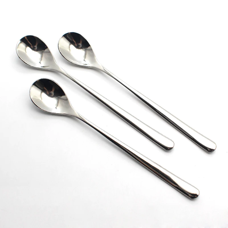 3Pcs/lot Sliver Mixing Spoon Long Handle Mini Honey String Spoon ...