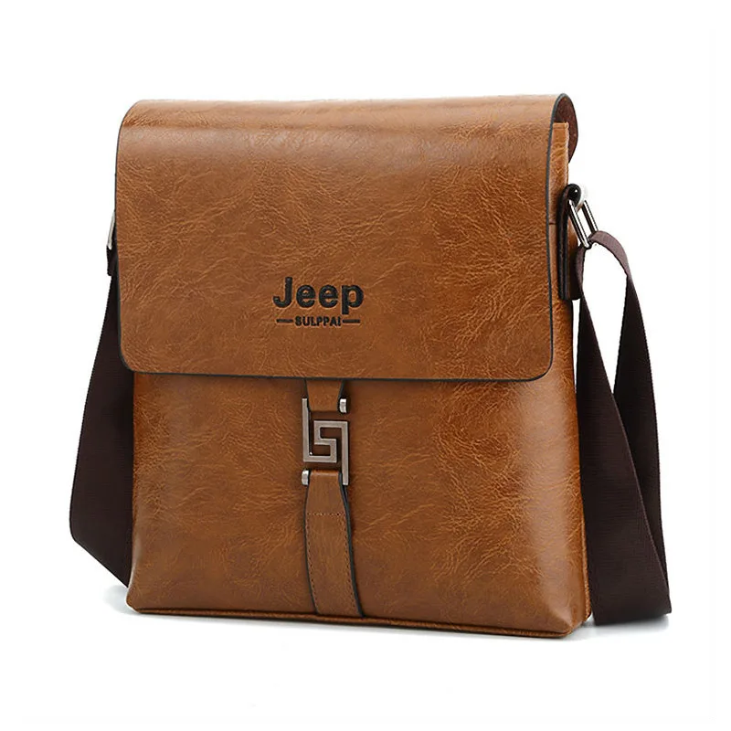 JEEP Mens Leather Cross body Satchel Messenger Bag Casual Shoulder ...