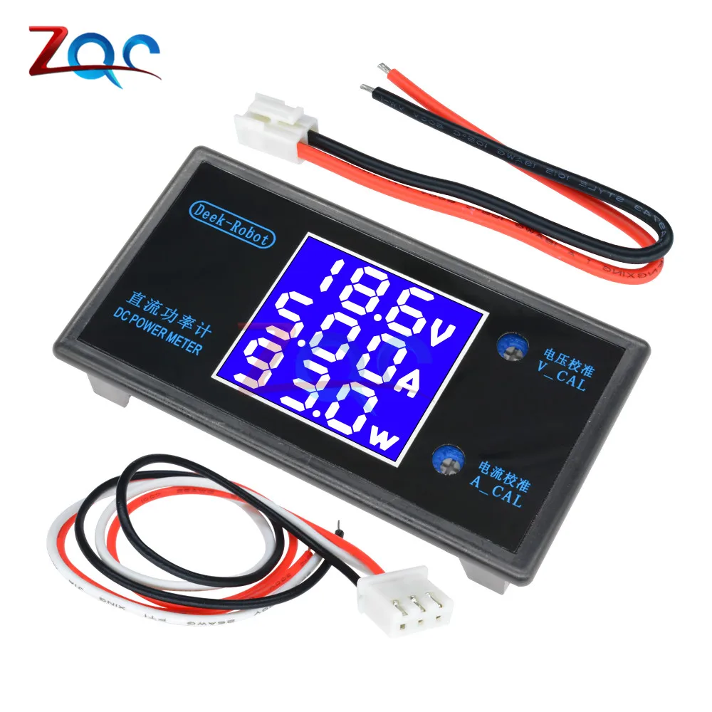 DC 0 50V 5A 250W LCD Digital Voltmeter Ammeter Wattmeter Voltage ...