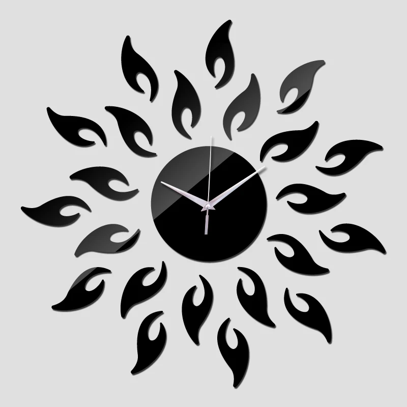 new arrival 2016 direct selling mirror sun Acrylic wall clocks 3d home ...