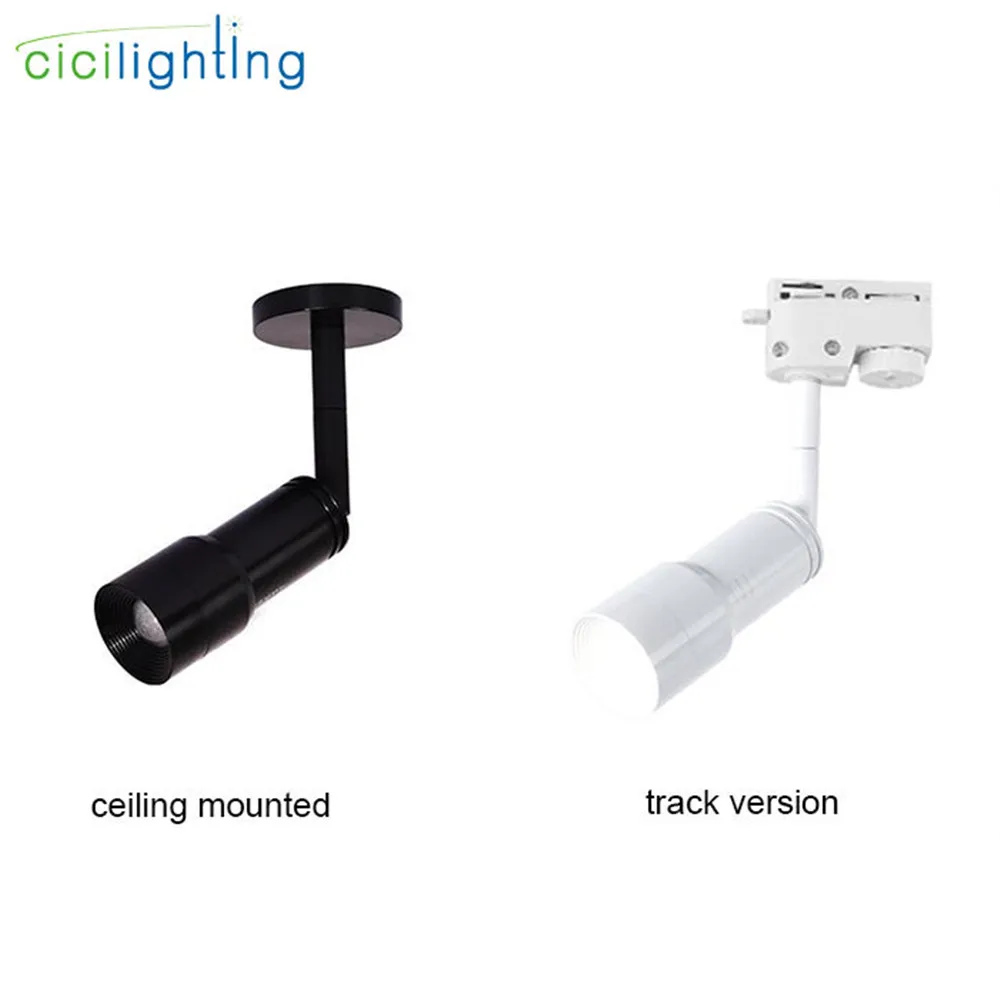 Modern Stepless zoom led track light 3W 7W unlimited focus ceiling ...