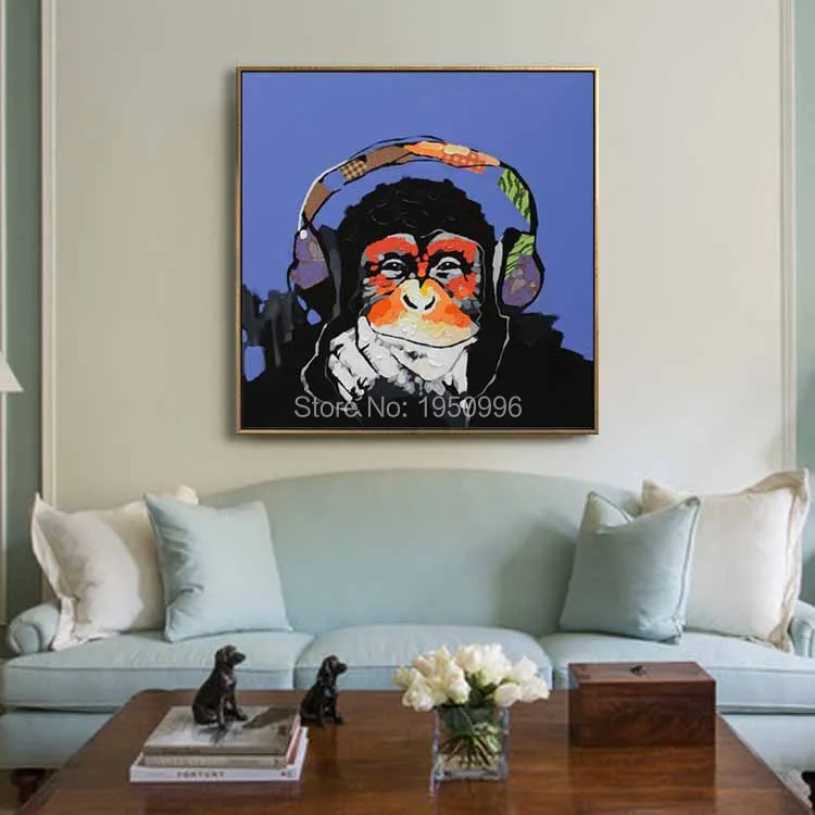 Andy-warhol-music-monkey-wall-pictures-oil-painting-hand-painted-canvas ...
