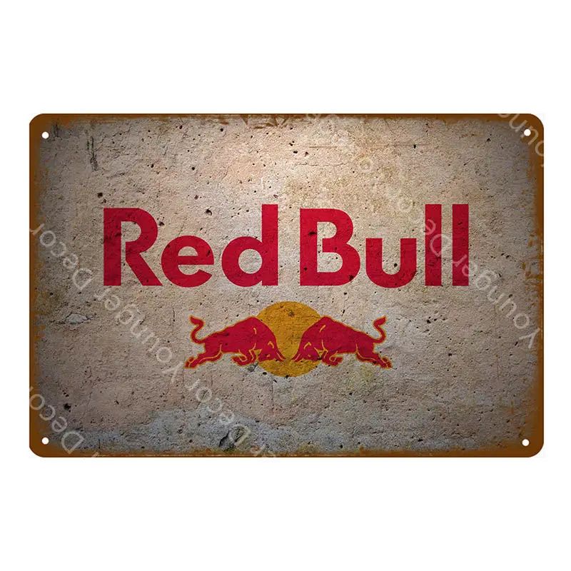 Ice Cold Soft Drink Red Bull Metal Tin Signs Cool Beverage Redbull ...