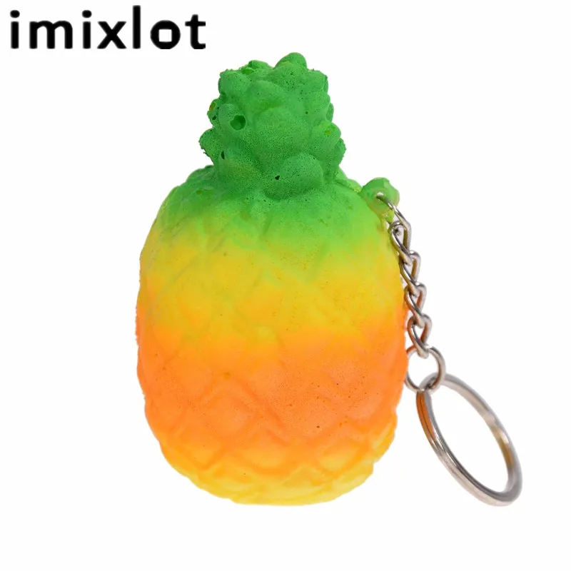 Imixlot Soft PU Pineapple Keychain Toys Hanging Ornaments Pendant Charm ...