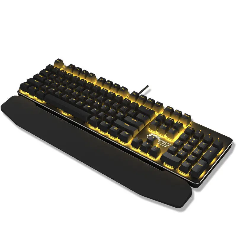 RK920 Black Yellow LED Backlit Keyboard usb PC Gamer laptops Mechanical ...