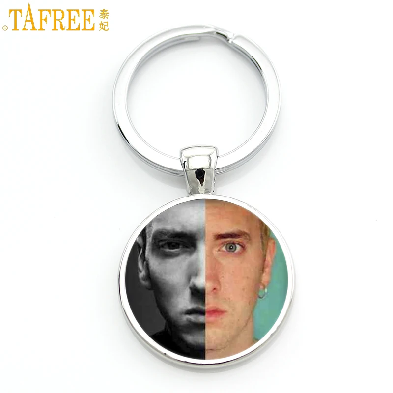 TAFREE Hip-Hop Rap singer Eminem keychain vintage yin yang Eminem photo ...