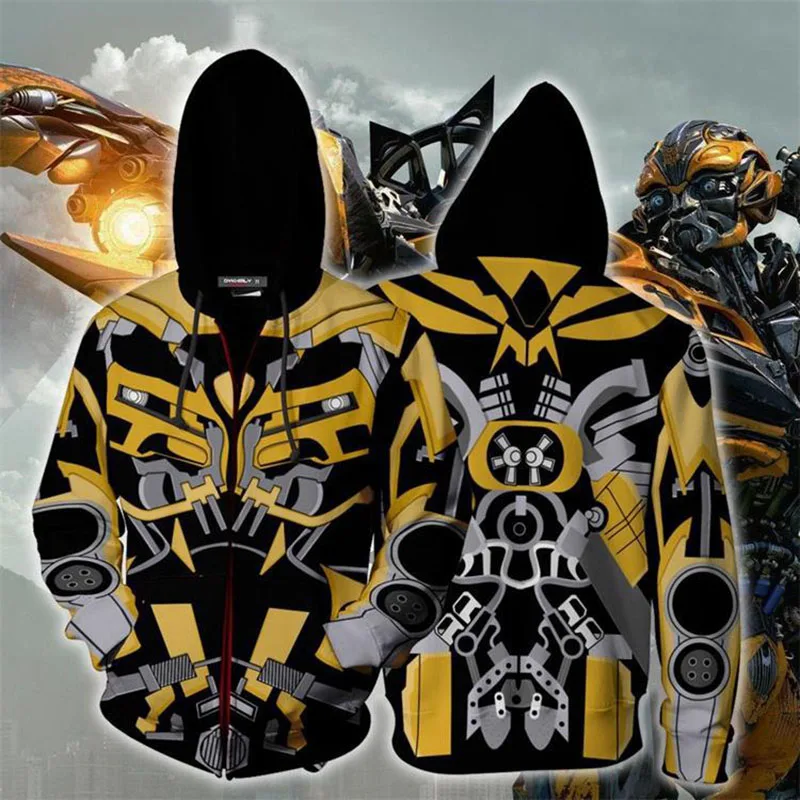 Transformation Bumblebee 3D Printed Cosplay Hoodies Sweatshirts Hooded ...