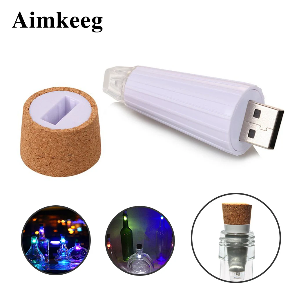 Aimkeeg 1pc USB Rechargeable Bottle Lights Premium Bottle Cap Cork ...