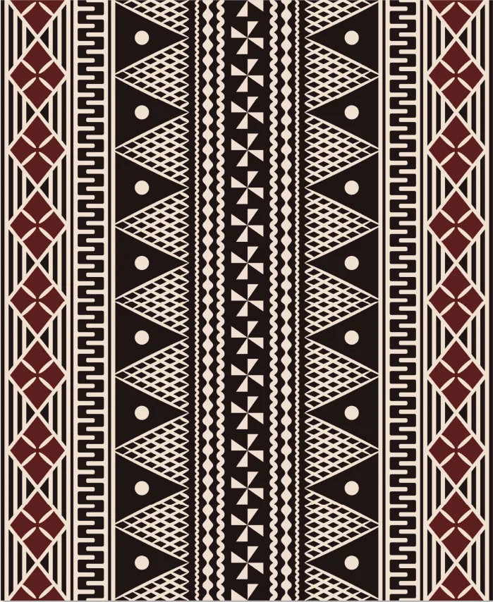 10x10FT Vintage Fijian Masi Tongan Kupesi Tapa Pattern Wall Custom ...