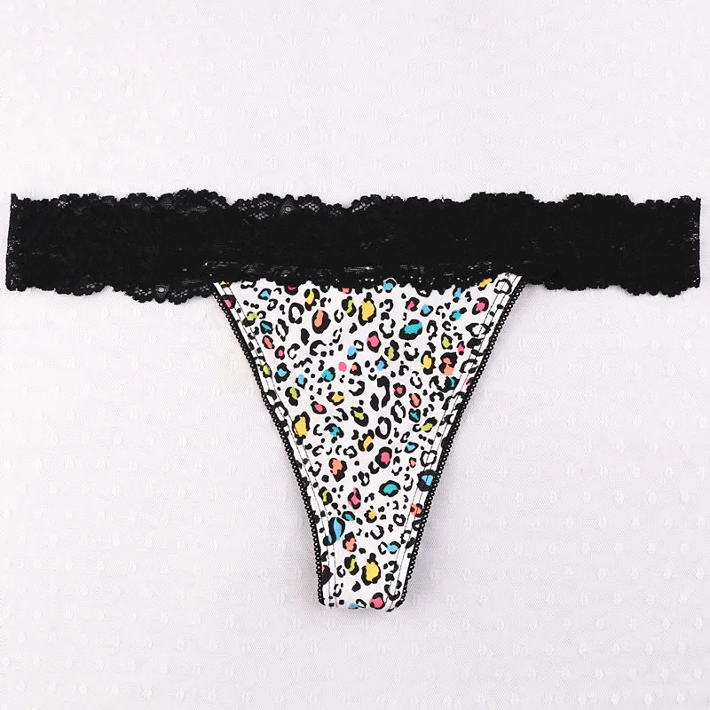 New Sexy Women Lace Thongs Hollow Thin Cotton Lady Leopard Print Stripe ...