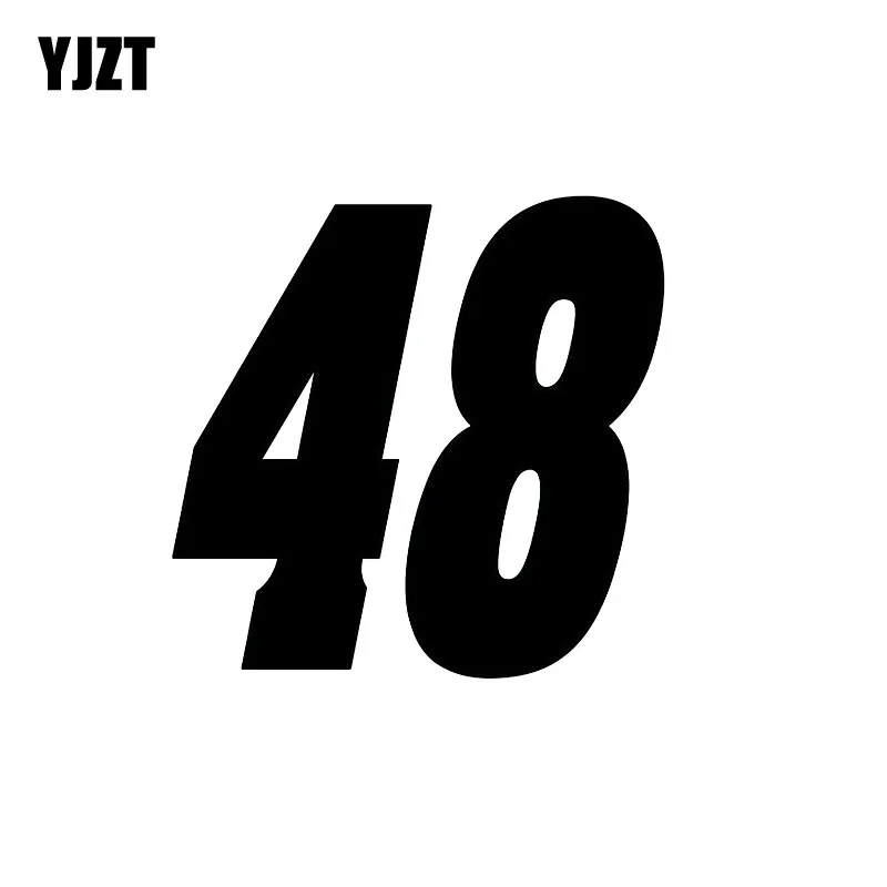 YJZT 14.3CM*14CM Fun Number 48 Motorcycle Vinyl Decal Graphical Black ...