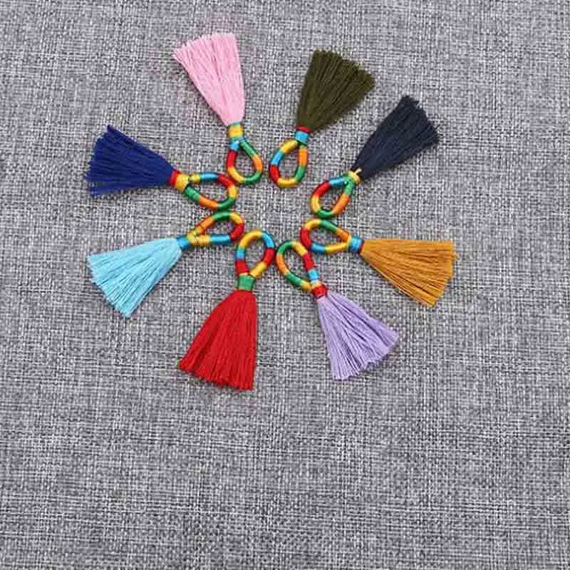 10pcs/lot 6cm Colorful Cotton Tassels Mini Cotton String Tassels Charm ...