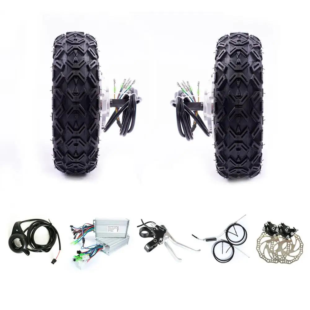 Dual-Drive-Electric-Motor-Wheel-Kit-10-Tyres-24V-36V-350W-500W-800W-10 ...