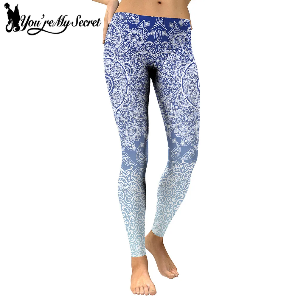 [youre My Secret] Indie Folk Style Leggings Women Aztec Round Ombre