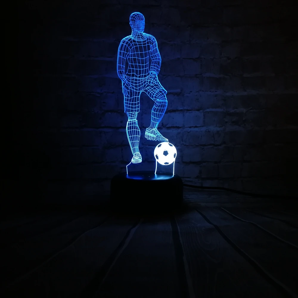 Novelty 3D Lamp Mixcolor Football MAN USB Night Light Mood Kid Toys RGB ...