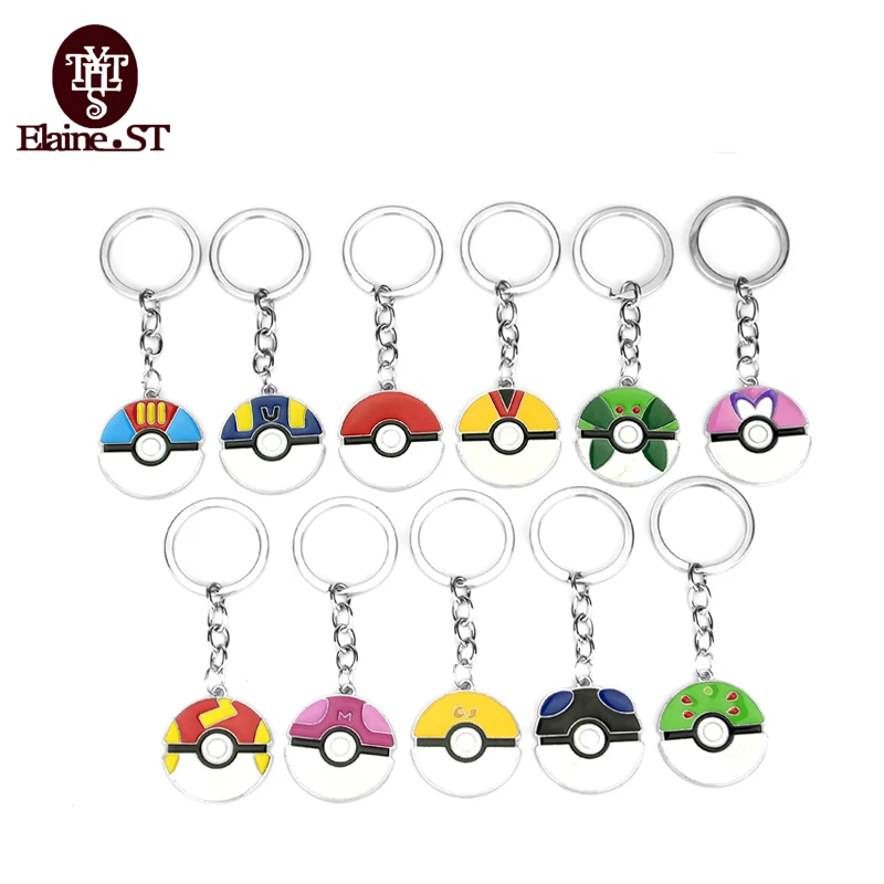 Japan Anime Pokemon go Keychains 9 styles Pokemon Go Pokeball Laser Cut ...