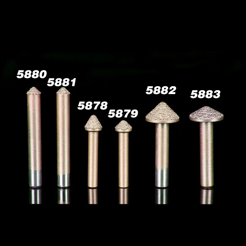 1PCS 6mm diamond Taper ball head stone carving tool stone engraving ...