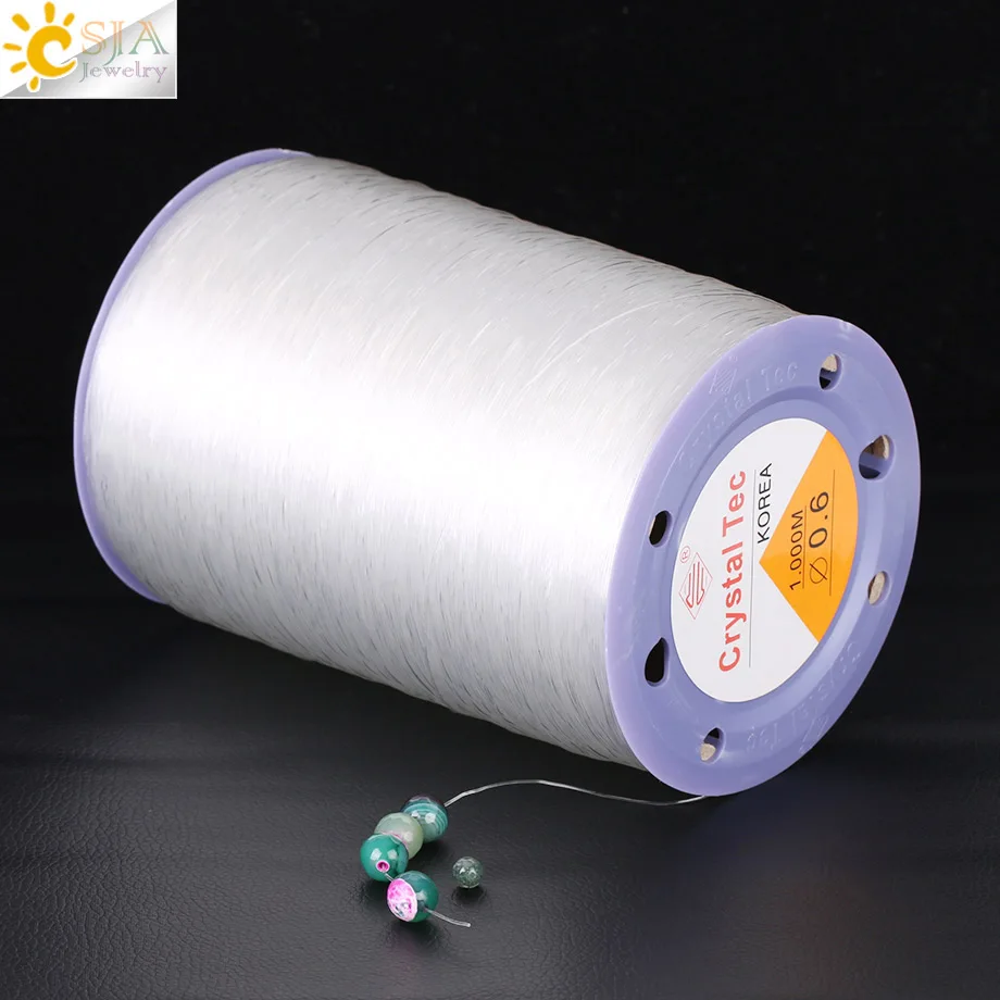 CSJA-1000M-Elastic-Line-Transparent-Crystal-Cord-1-Roll-Stretch-Thread ...