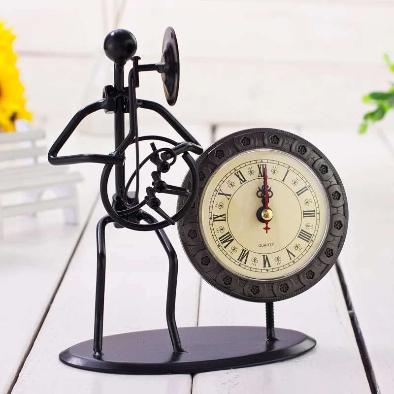 Vintage Wrought iron Play musical instrument Alarm Clock Creative ...
