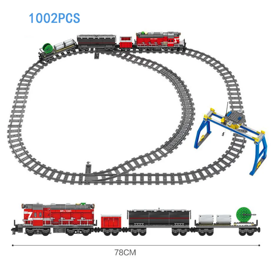 Technics battery operated DF5 railway train building block Train ... Technics battery operated DF5 railway train building block Train ...