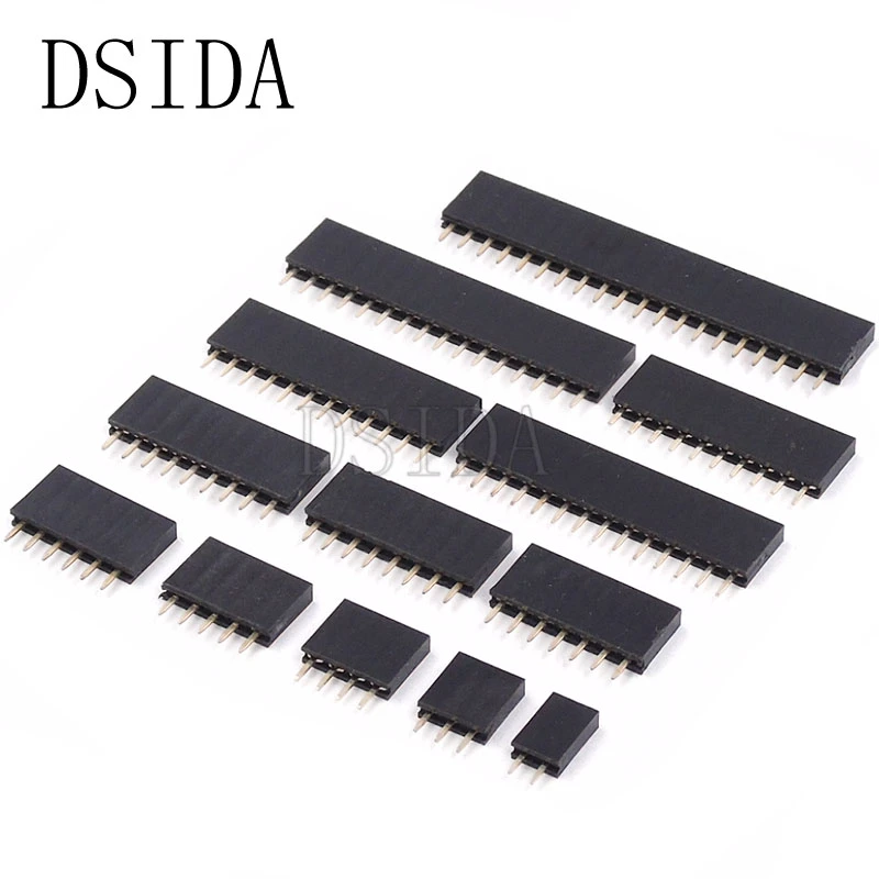 10PCS 2.54mm Single Row Pin Female Pin Header Socket 1*2p 3p 4p 5p 6p ...