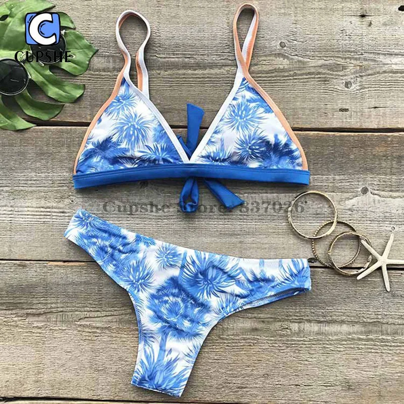 Cupshe Never Be Apart Coconut Bikini Set Summer Sexy Swimsuit Ladies