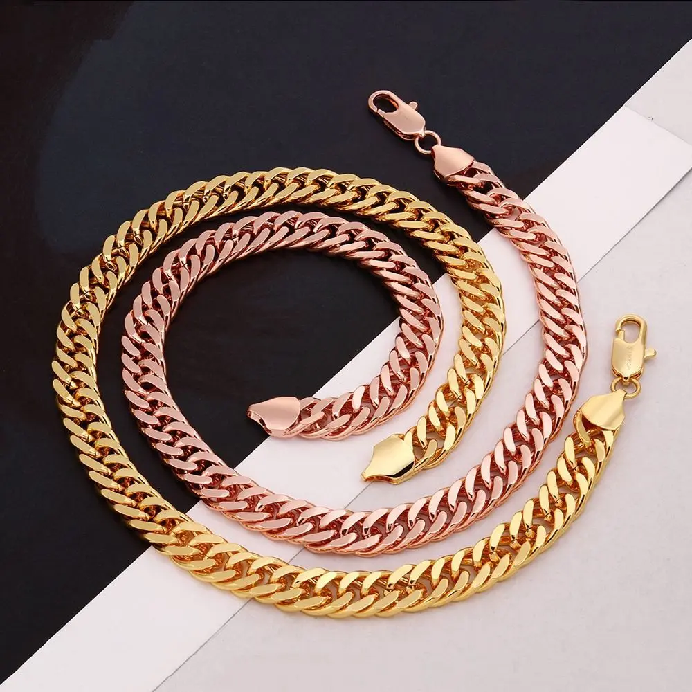 18K Real Gold Plated Necklace With 18K Stamp Men Jewelry Wholesale 18k-real-gold-plated-necklace-with-18k-stamp-men-jewelry-wholesale