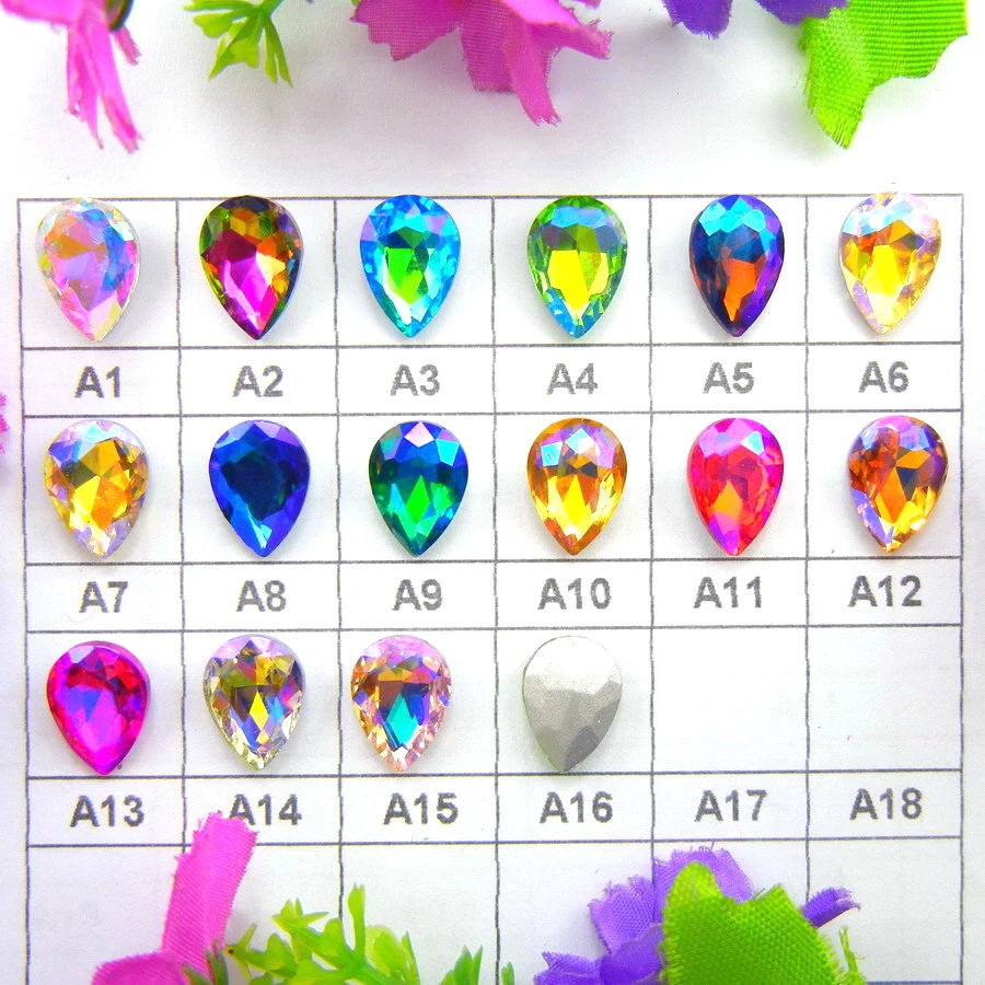 Ab Colors 7 Sizes Waterdrop Water Drop Teardrop Droplet Glass Crystals ...
