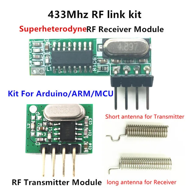433 Mhz Superheterodyne RF Receiver and Transmitter Module ASK low ...