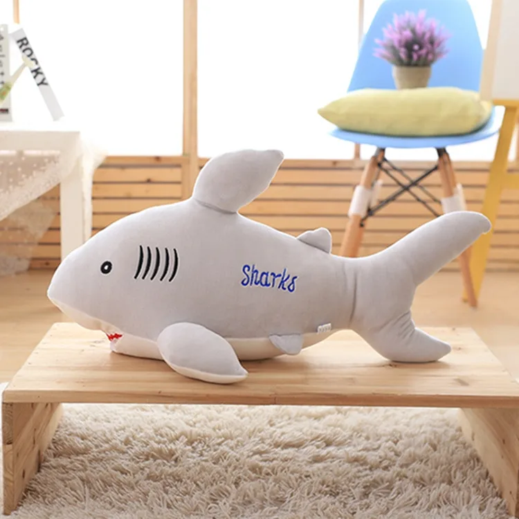 Big Gray Plush Shark Toy Cute Stuffed Shark Doll Gift About 85cm ...