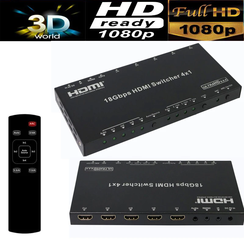 4K 60HZ HDMI 2.0 Switch 4K Switcher Selector box 4X1 HDMI 2.0 extender ...