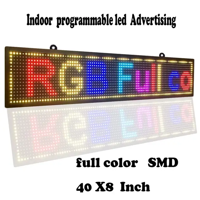Scrolling LED Signs Full Color SMD PH10mm 40″x8″ Message Display Indoor ...