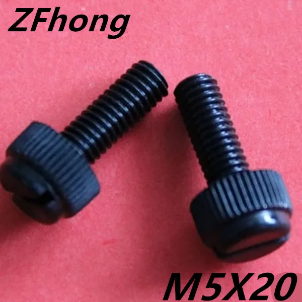 500pcs M5*20 Black Plastic Knurled Head Slotted Screw|slotted screws ...