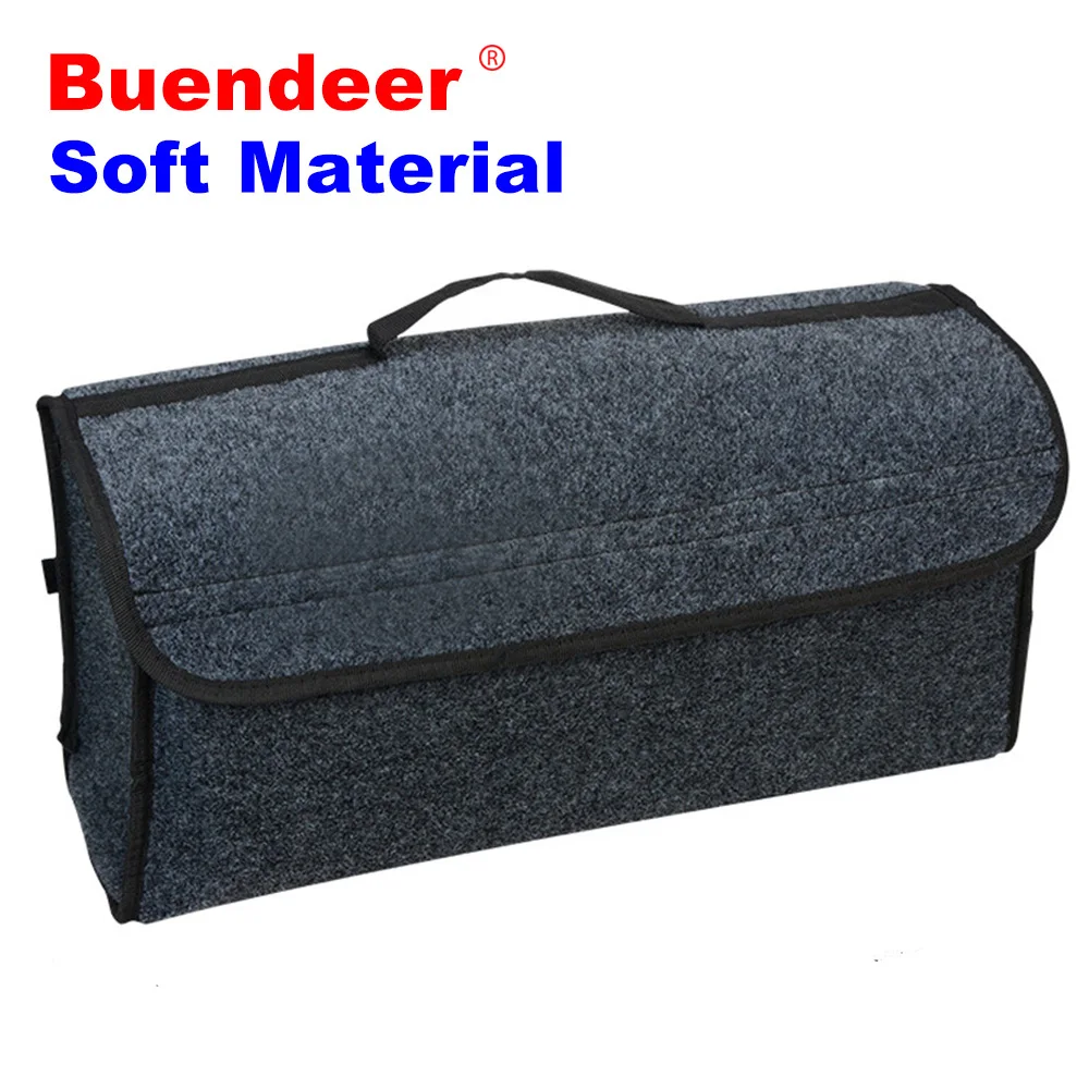 Buendeer Vehicle Portable Foldable Car Trunk Organizer Soft Felt ...