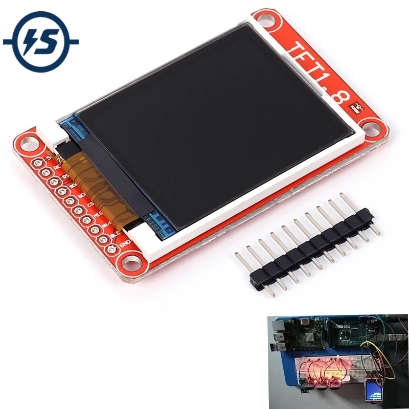 Écran LCD TFT ST7735 1.8x1.8 pour Arduino, Support de matrice de points ...