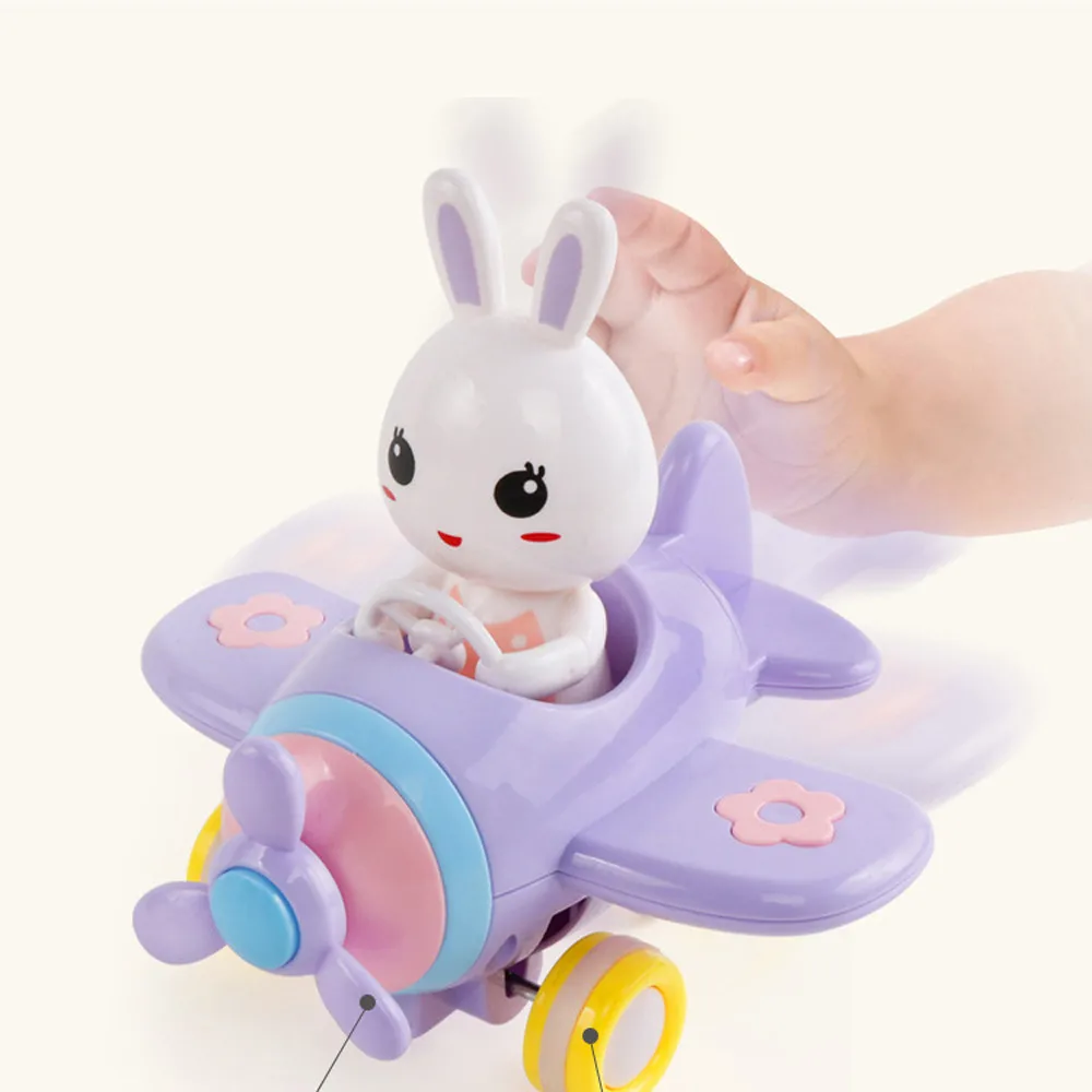 Friction Powered Plane Kids Children Toys Cute Cartoon Pull Back And Go ...